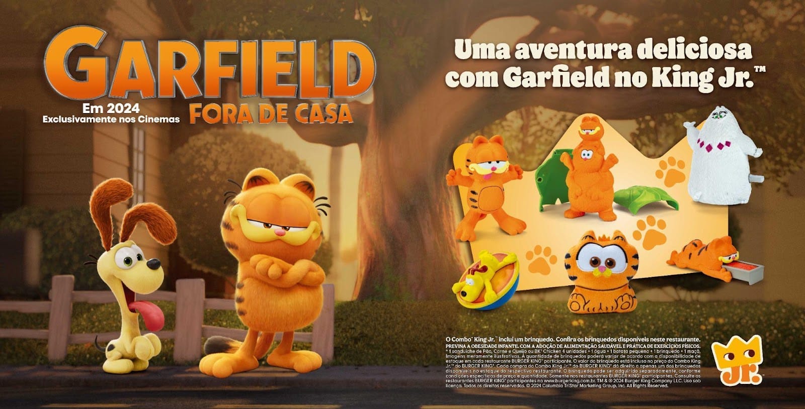 Burger King e Garfield convidam fãs para uma aventura deliciosa